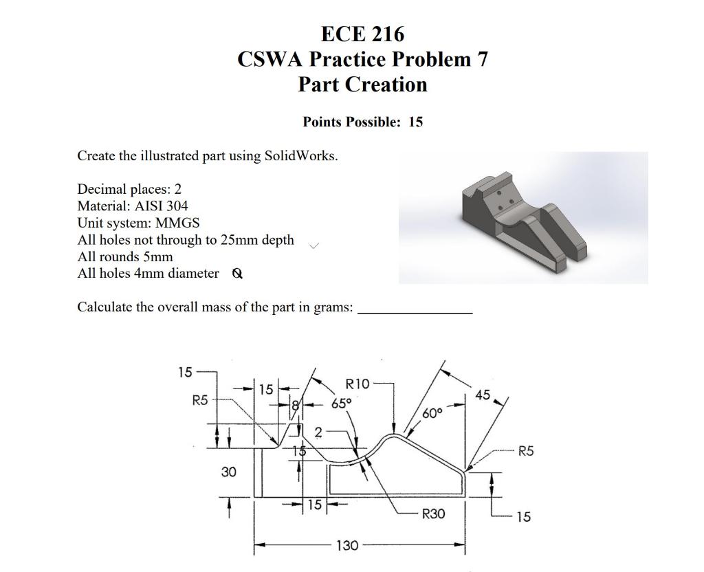 Solved ECE 216 CSWA Practice Problem 7 Part Creation Points | Chegg.com
