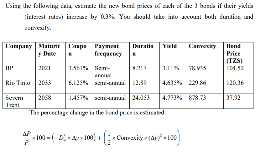 Solved Using the following data, estimate the new bond | Chegg.com