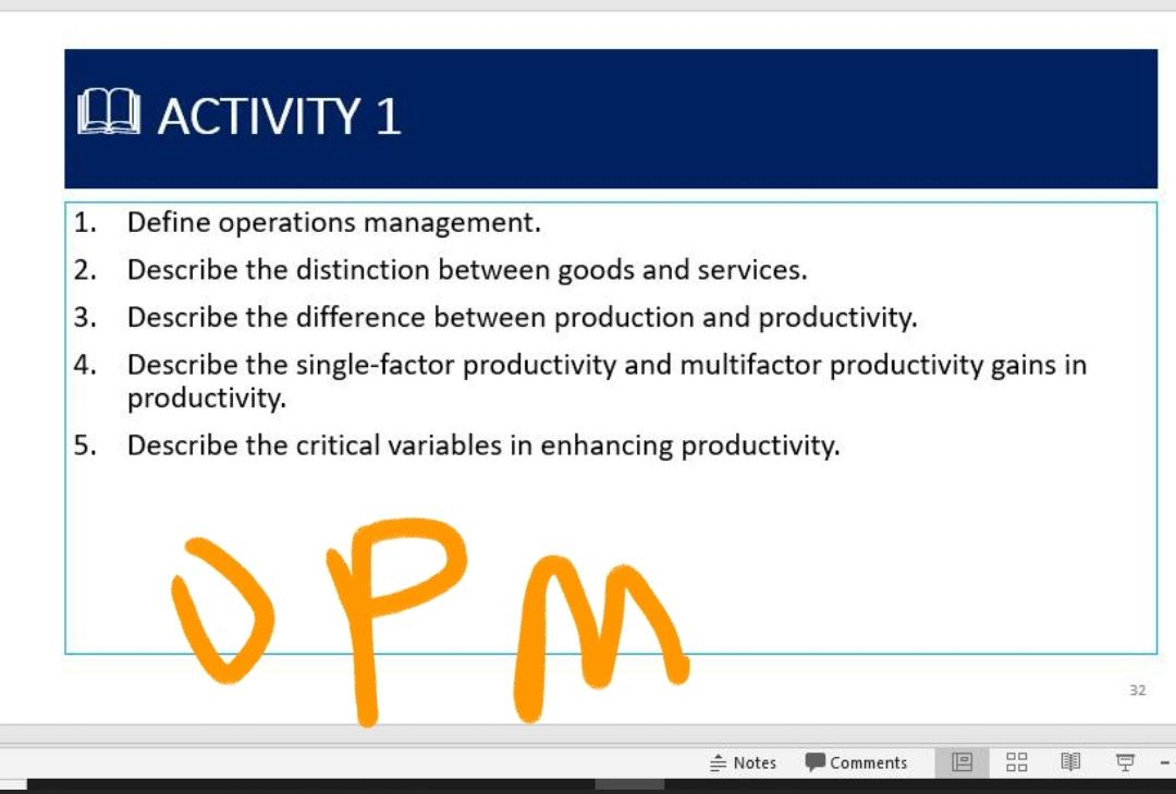 Solved A ACTIVITY 1 1. Define operations management. 2. | Chegg.com