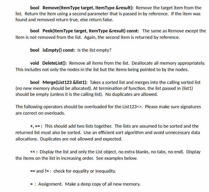 Solved Build a class for a fully ordered list. The list | Chegg.com