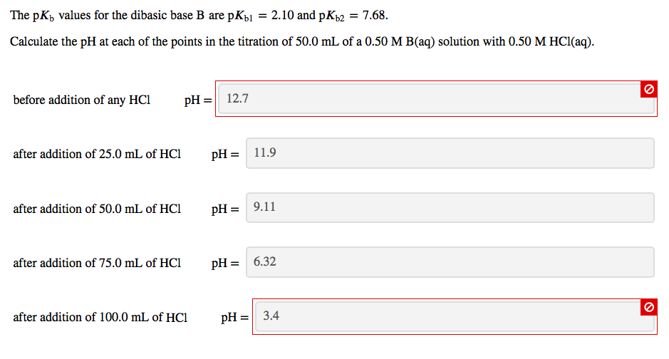 Solved The pKb values for the dibasic base B are pKbl - 2.10 | Chegg.com