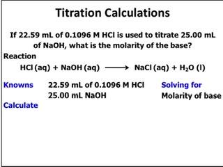 Solved Titration Calculations If 22.59 mL of 0.1096MHCl is | Chegg.com