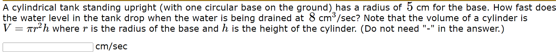 Solved A cylindrical tank standing upright (with one | Chegg.com