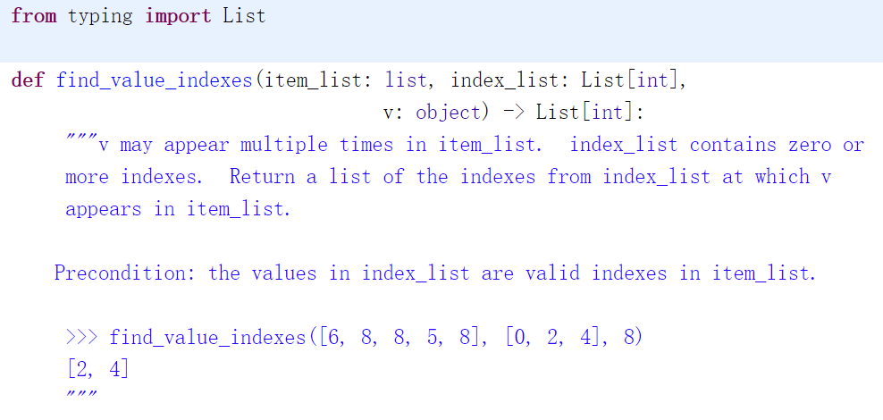 Solved from typing import List def find_value_indexes | Chegg.com