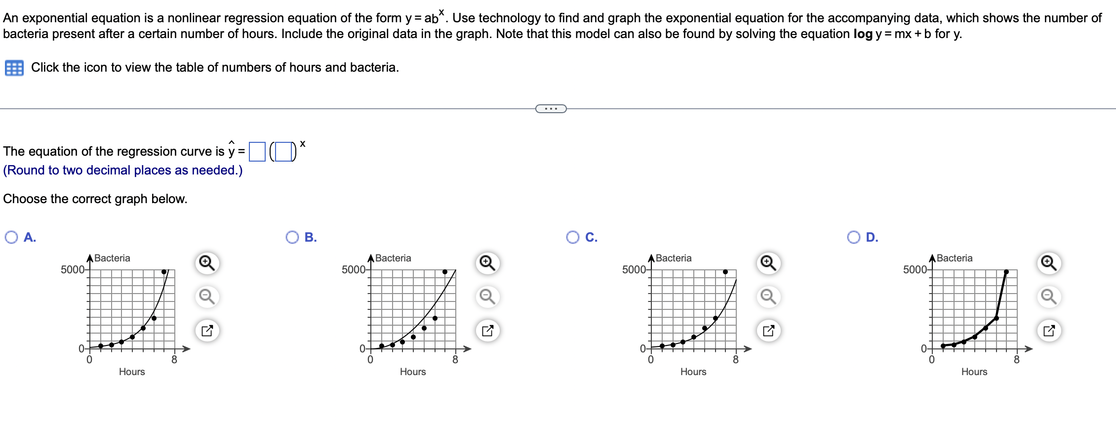 Solved An exponential equation is a nonlinear regression | Chegg.com