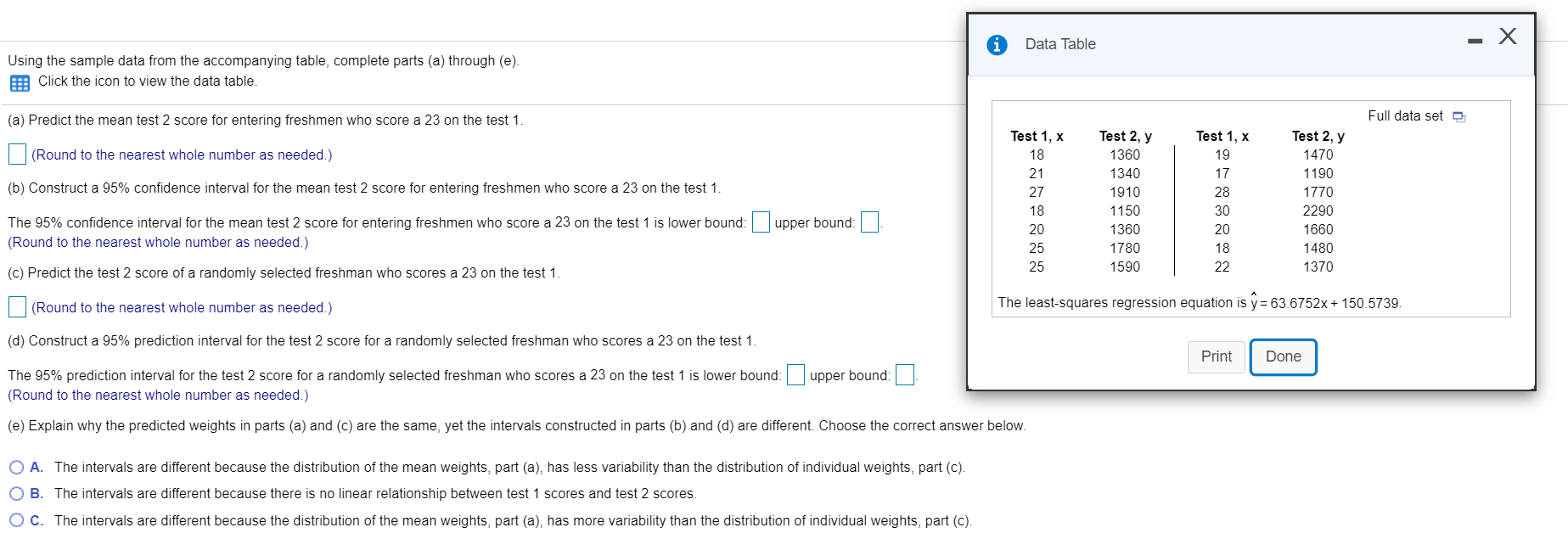 Solved X * Data Table Using the sample data from the | Chegg.com