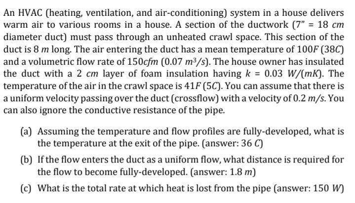 Solved An HVAC (heating, ventilation, and air-conditioning) | Chegg.com