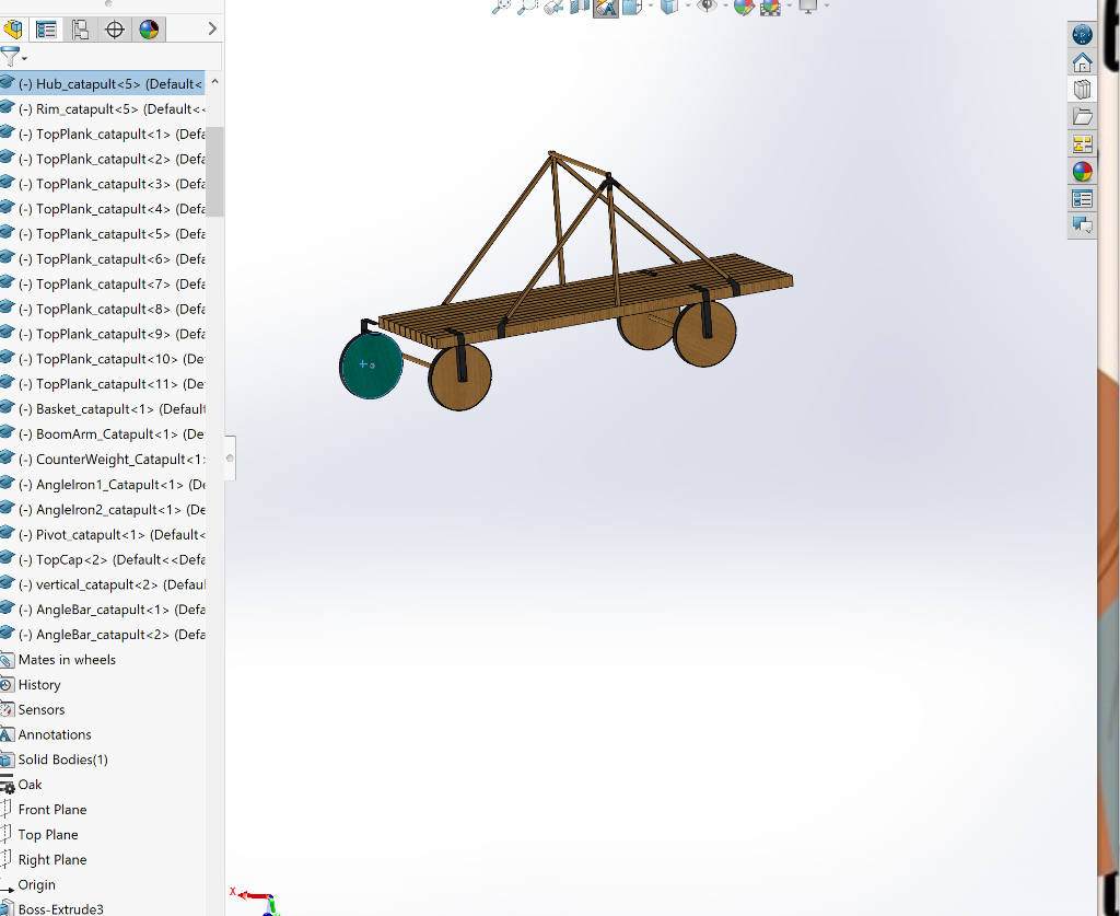 Solved SOLDIWORKS HELP! I need help assembling my catapult. | Chegg.com