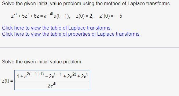 Solved Solve the given initial value problem using the | Chegg.com