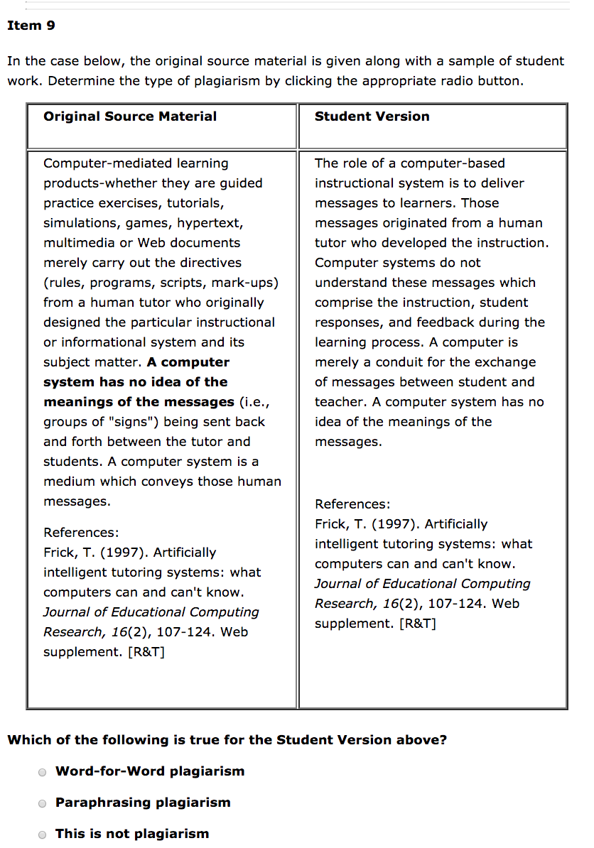 Solved Item 10 In the case below, the original source | Chegg.com
