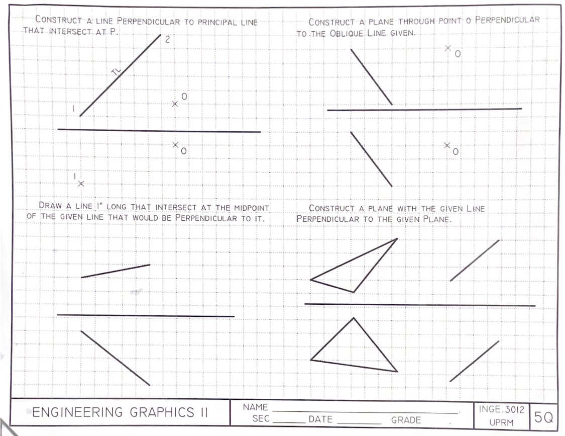 CONSTRUCT A LINE PERPENDICULAR TO PRINCIPAL LINE THAT | Chegg.com