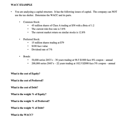 Solved Please answer in excel form with formulas showing. | Chegg.com