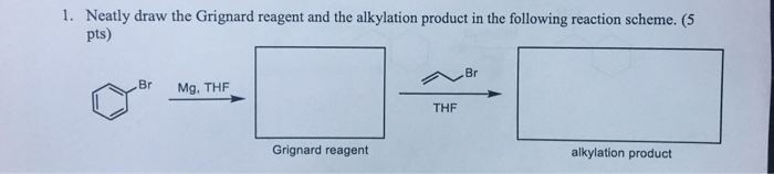 Solved Neatly draw the Grignard reagent and the alkylation | Chegg.com