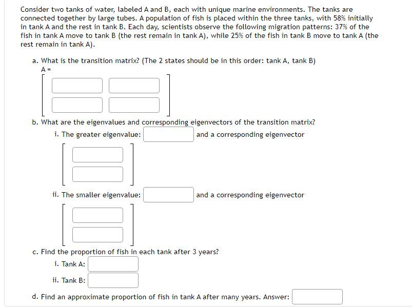 Solved Consider two tanks of water, labeled A and B, each | Chegg.com