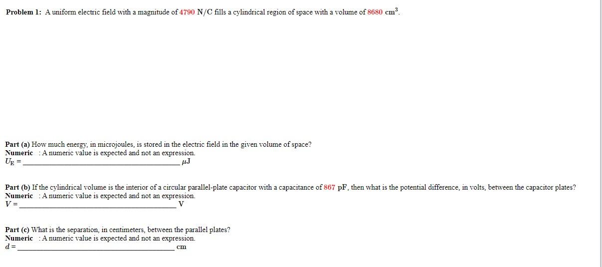Solved Problem 1: A uniform electric field with a magnitude | Chegg.com