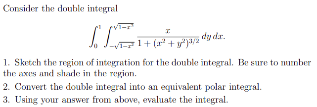 Solved Consider the double integral | Chegg.com