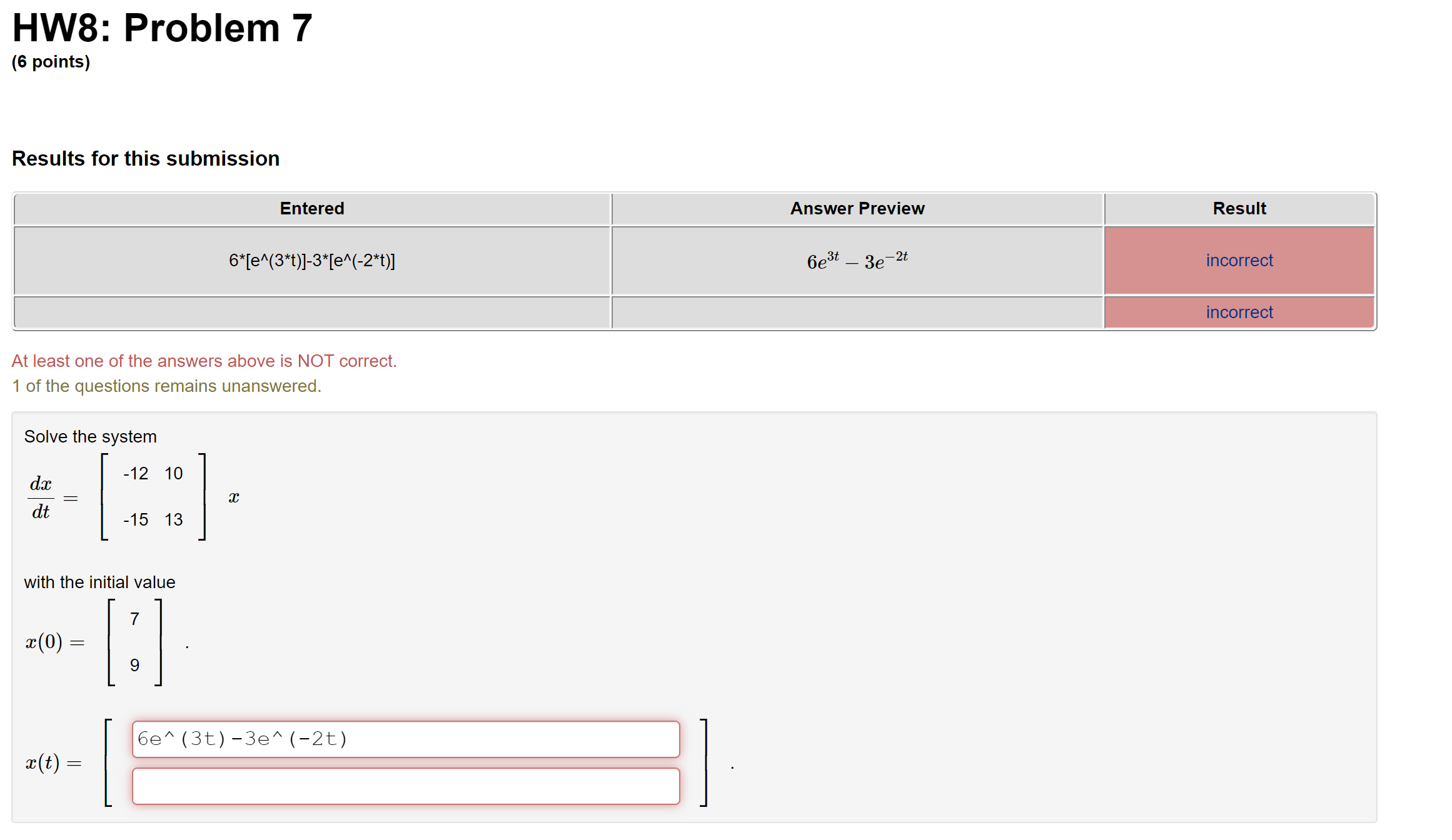 Solved HW8: Problem 7 (6 points) Results for this submission | Chegg.com