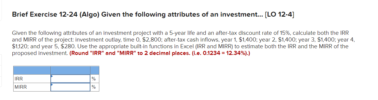 Brief Exercise 12-18 (Algo) Calculate the net | Chegg.com