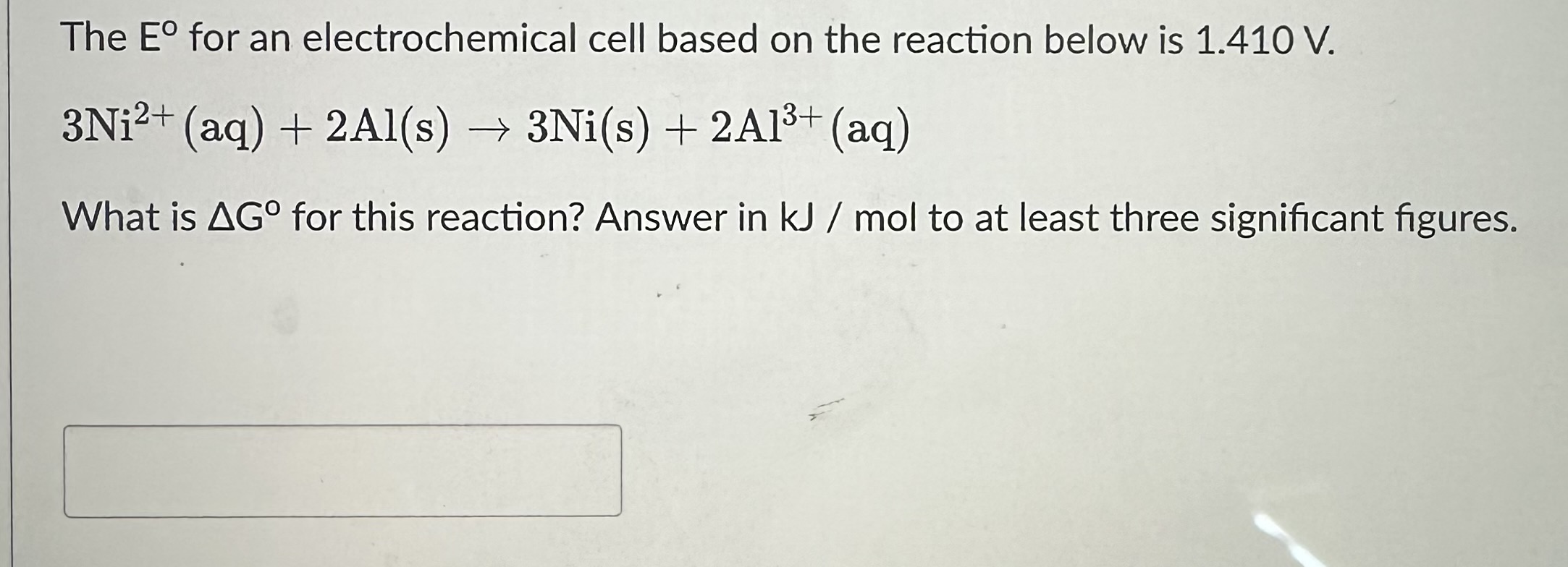 Solved The \\( \\mathrm{E}^{\\circ} \\) for an | Chegg.com