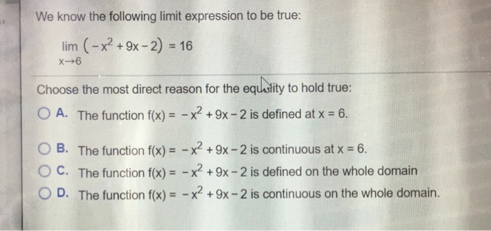 Solved We know the following limit expression to be true: | Chegg.com