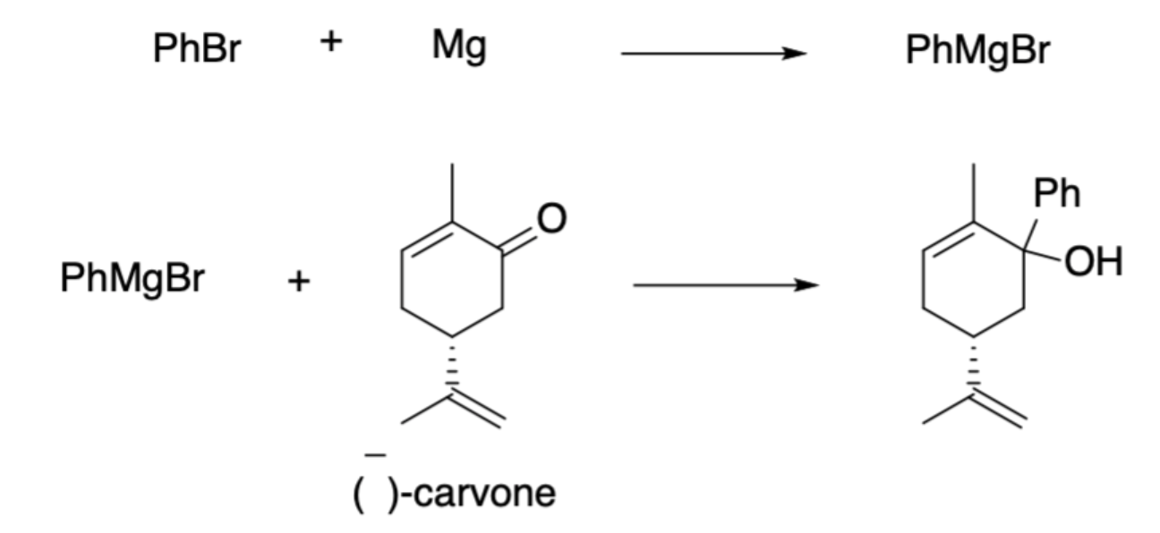 Solved PhBrgBr++ PhMgBr PhMgBr ( )-carvoneIf sulfuric acid | Chegg.com