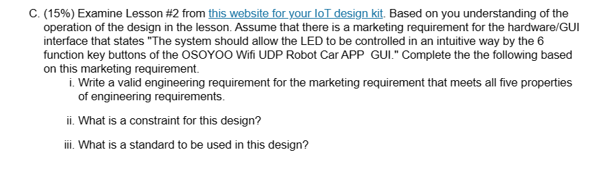 Solved Link to website: WiFi Internet of Things Learning Kit | Chegg.com