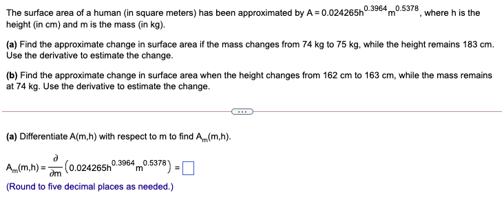 Solved (a.2) The change in surface area is approximately | Chegg.com