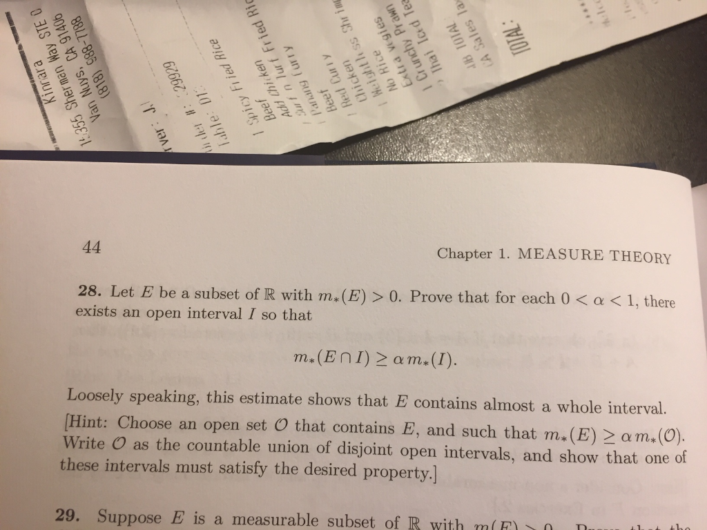 Solved Chapter 1. MEASURE THEORY 28. Let E be a subset of R | Chegg.com