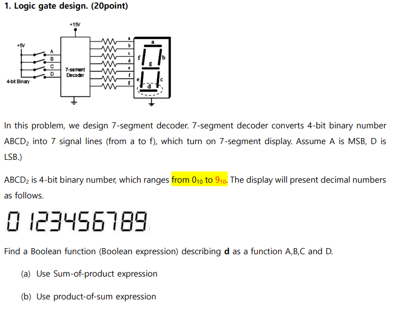 Solved Logic gate design. (20point)In this problem, we | Chegg.com