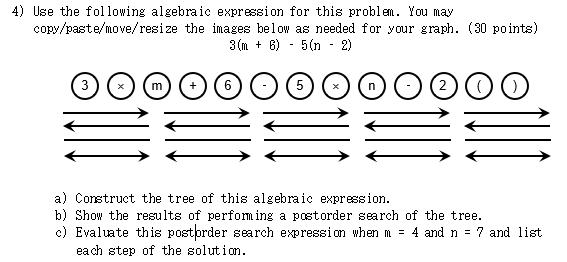 Solved 4) Use the following algebraic expression for this | Chegg.com