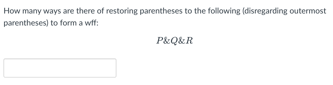 Solved How many ways are there of restoring parentheses to | Chegg.com