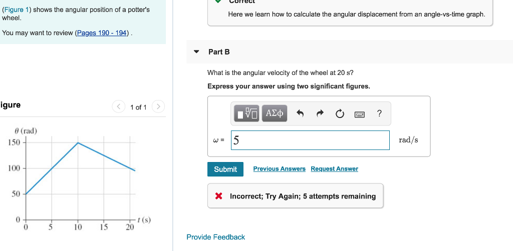 Solved (Figure 1) shows the angular position of a potter's | Chegg.com