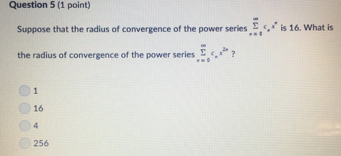 Solved Question 5 (1 point) Suppose that the radius of | Chegg.com