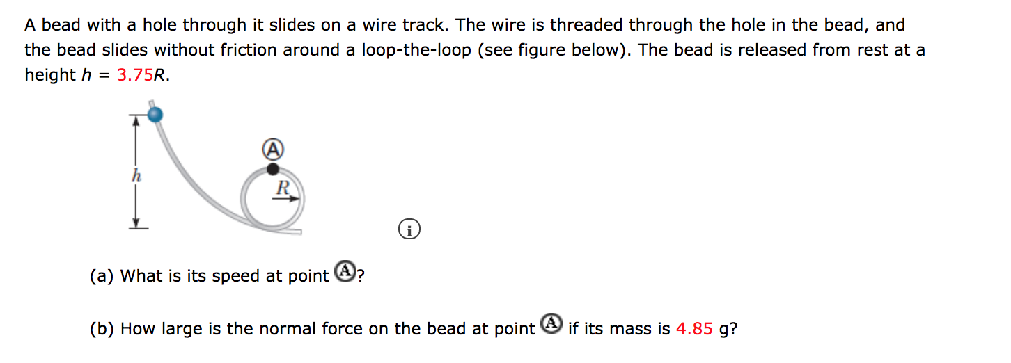 Solved A bead with a hole through it slides on a wire track. | Chegg.com