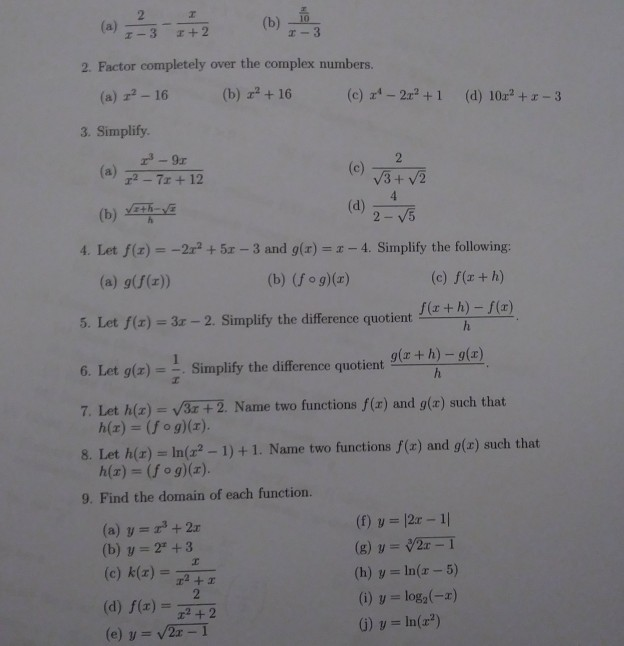 Solved 2 -3 +2 ) 03 2. Factor completely over the complex | Chegg.com