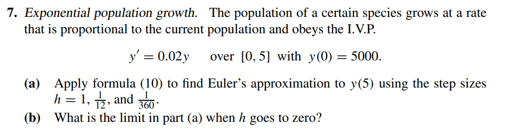 Solved 7. Exponential population growth. The population of a | Chegg.com