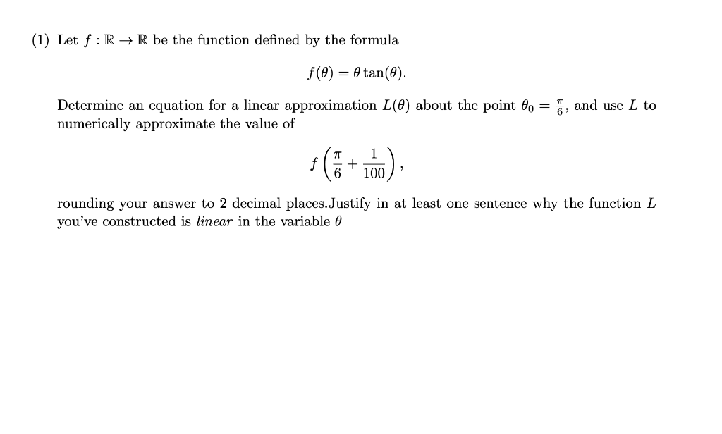 Solved (1) Let f: R+R be the function defined by the formula | Chegg.com