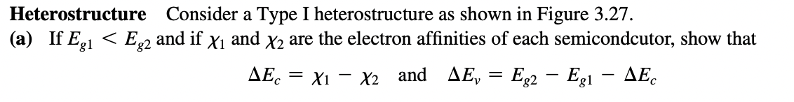 Solved Heterostructure Consider a Type I heterostructure as | Chegg.com
