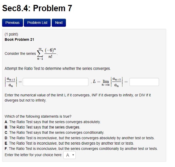 Solved Sec8.4: Problem 7 Previous Problem List Next (1 | Chegg.com Solved Sec8.4: Problem 7 Previous Problem List Next (1 | Chegg.com