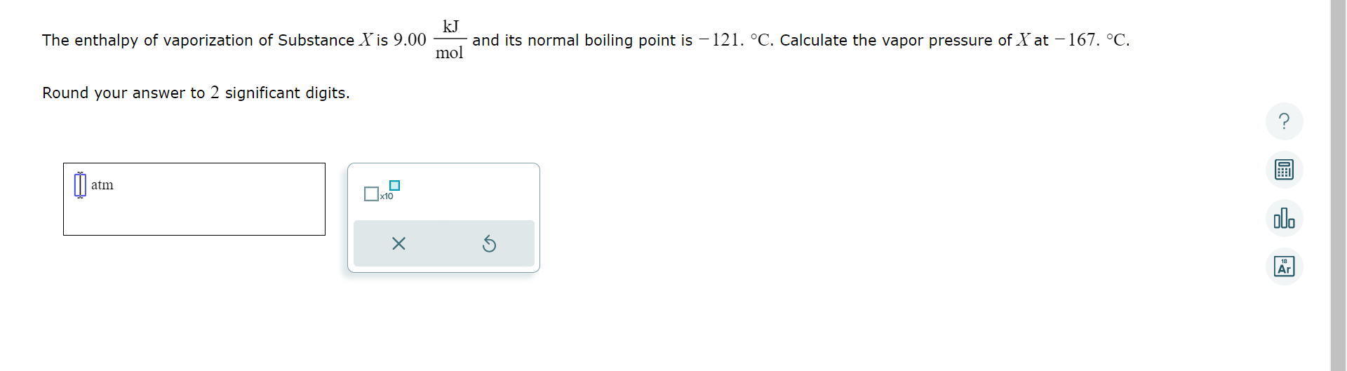 Solved The enthalpy of vaporization of Substance X is | Chegg.com