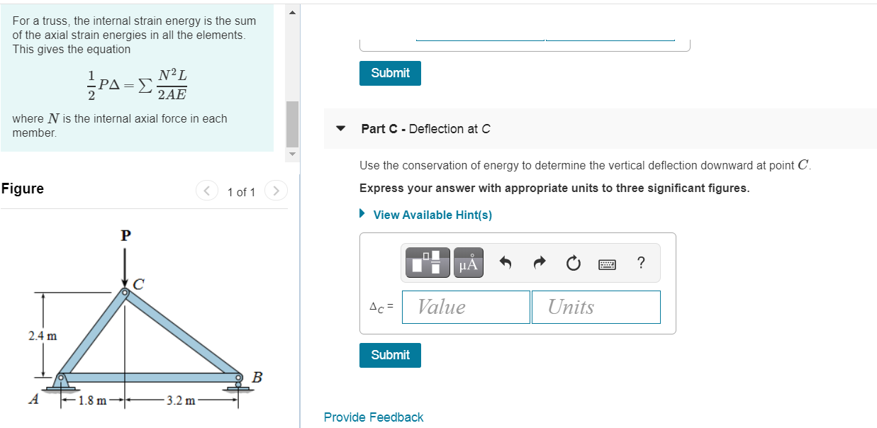 Solved For a truss, the internal strain energy is the sum of | Chegg.com