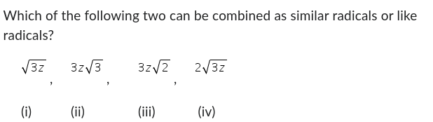 Solved Which of the following two can be combined as similar | Chegg.com