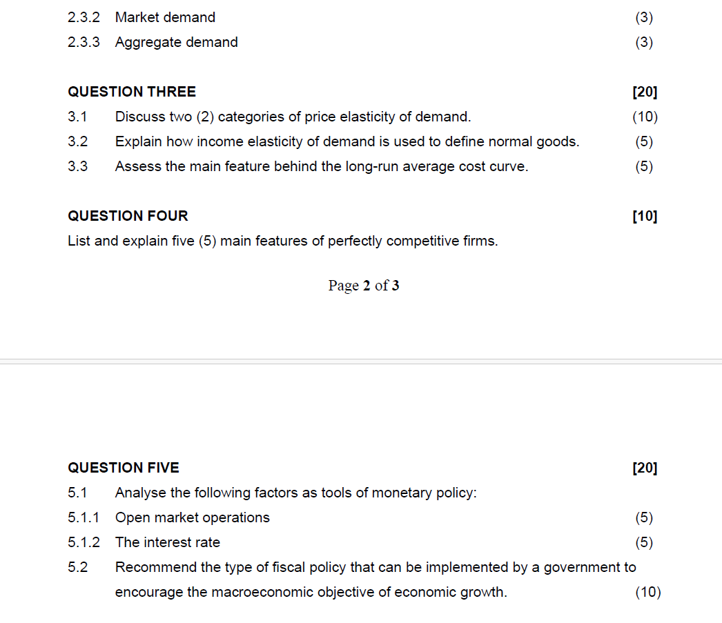 Solved 1.1 Differentiate between the following economic | Chegg.com