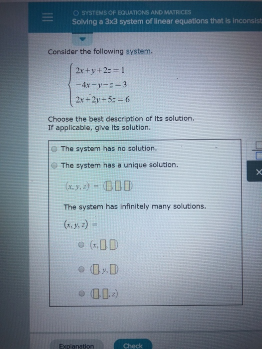 Solved O SYSTEMS OF EQUATIONS AND MATRICES Solving a 3x3 | Chegg.com