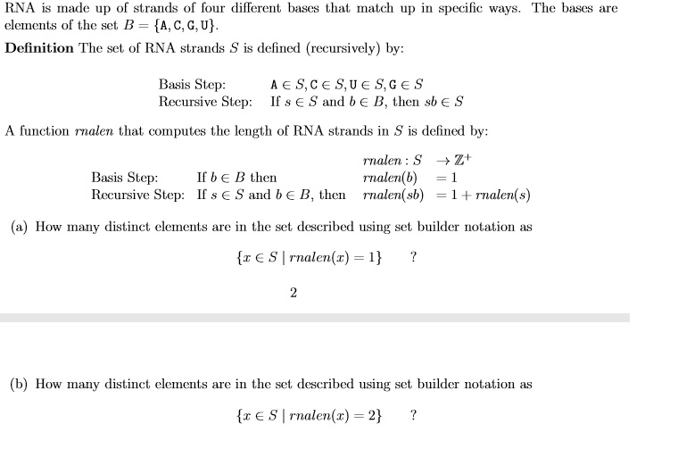 Solved RNA is made up of strands of four different bases | Chegg.com