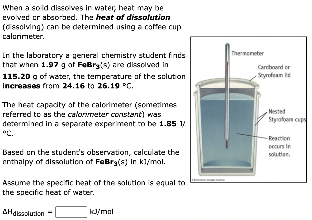 Solved When a solid dissolves in water, heat may be evolved | Chegg.com