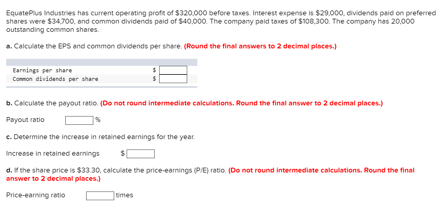 Solved EquatePlus Industries has current operating profit of | Chegg.com