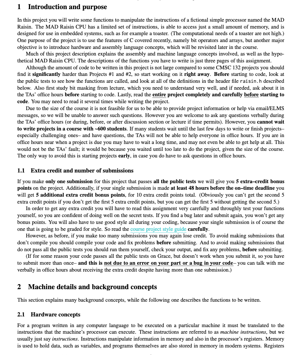 Solved 1 Introduction and purpose In this project you will | Chegg.com