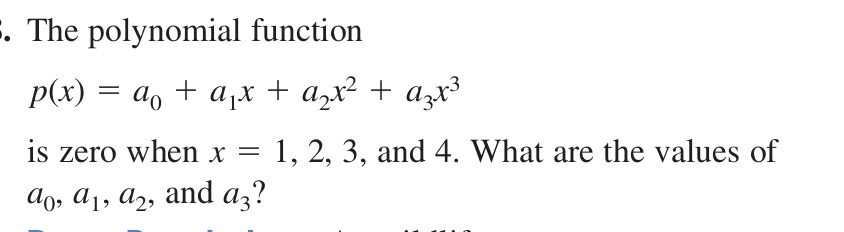 Solved The polynomial function ﻿p(x) = ﻿a0 + ﻿a1x + ﻿a2x2 + | Chegg.com