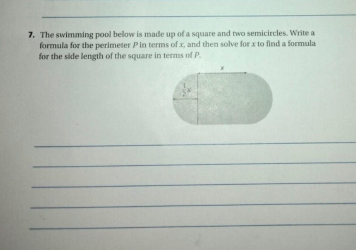 Solved 7. The swimming pool below is made up of a square and | Chegg.com